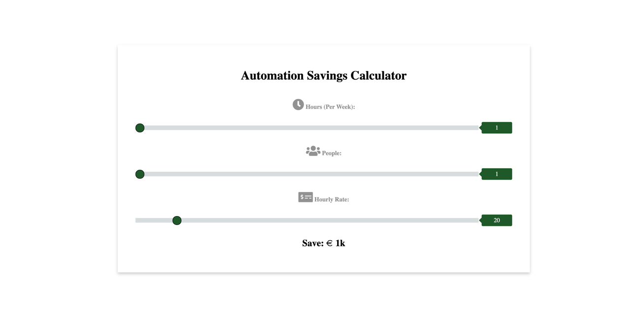 GitHub - Armandopdw/automation-savings-calculator: A small UI element ...