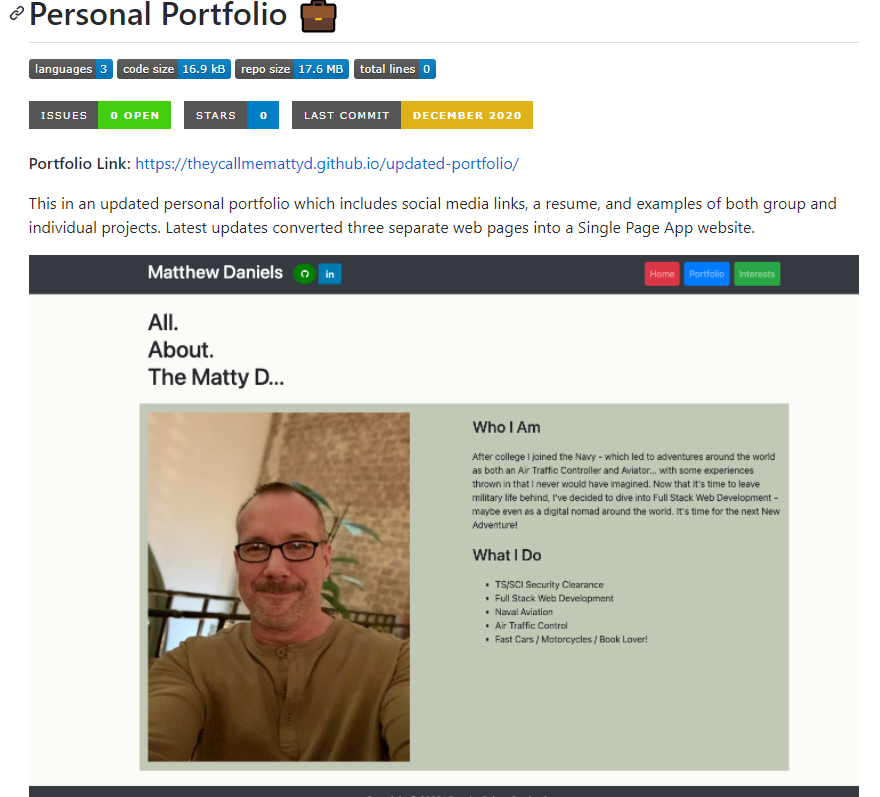 GitHub - TheyCallMeMattyD/updated-portfolio: This in an updated ...
