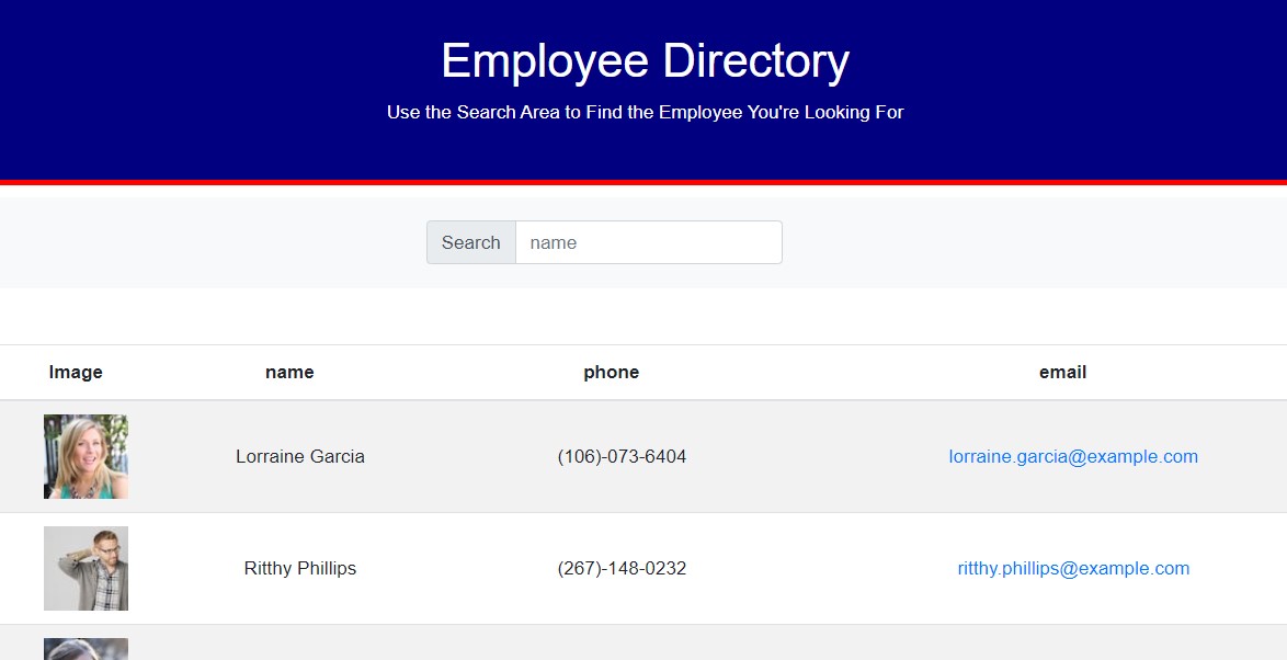 GitHub - karynclarke/reactEmployeeDirectory