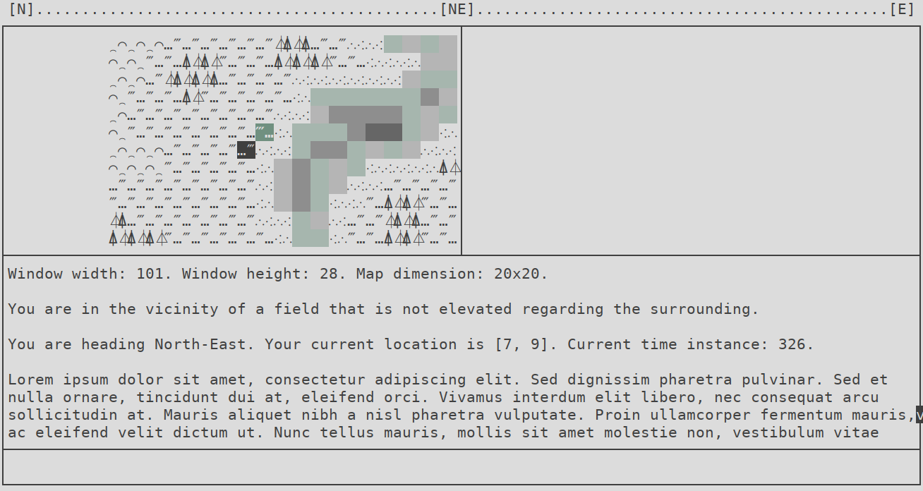 GitHub Roalyr text based game curses ui mockup Just A Quick Mock up 