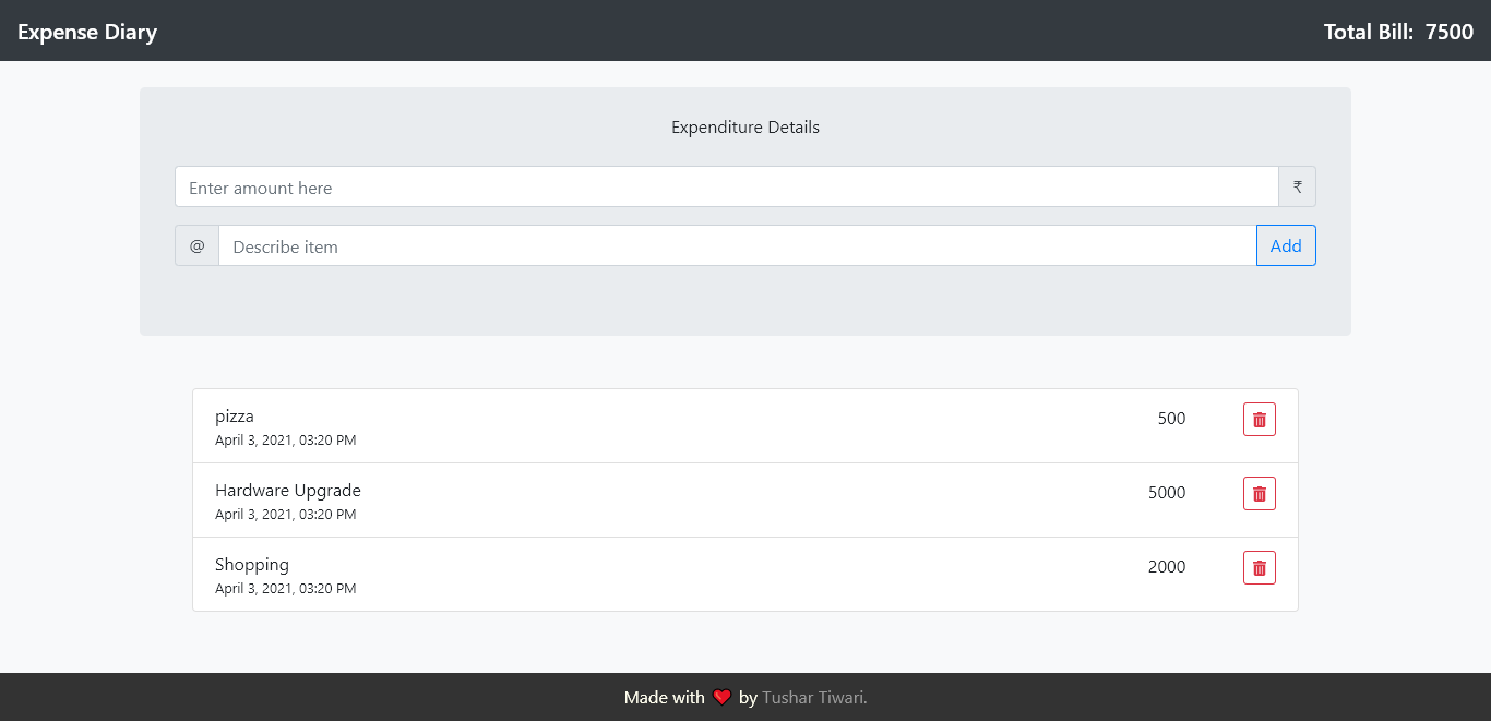 GitHub - tushartiwari7/Expense-Diary: store all your expenses at one place.