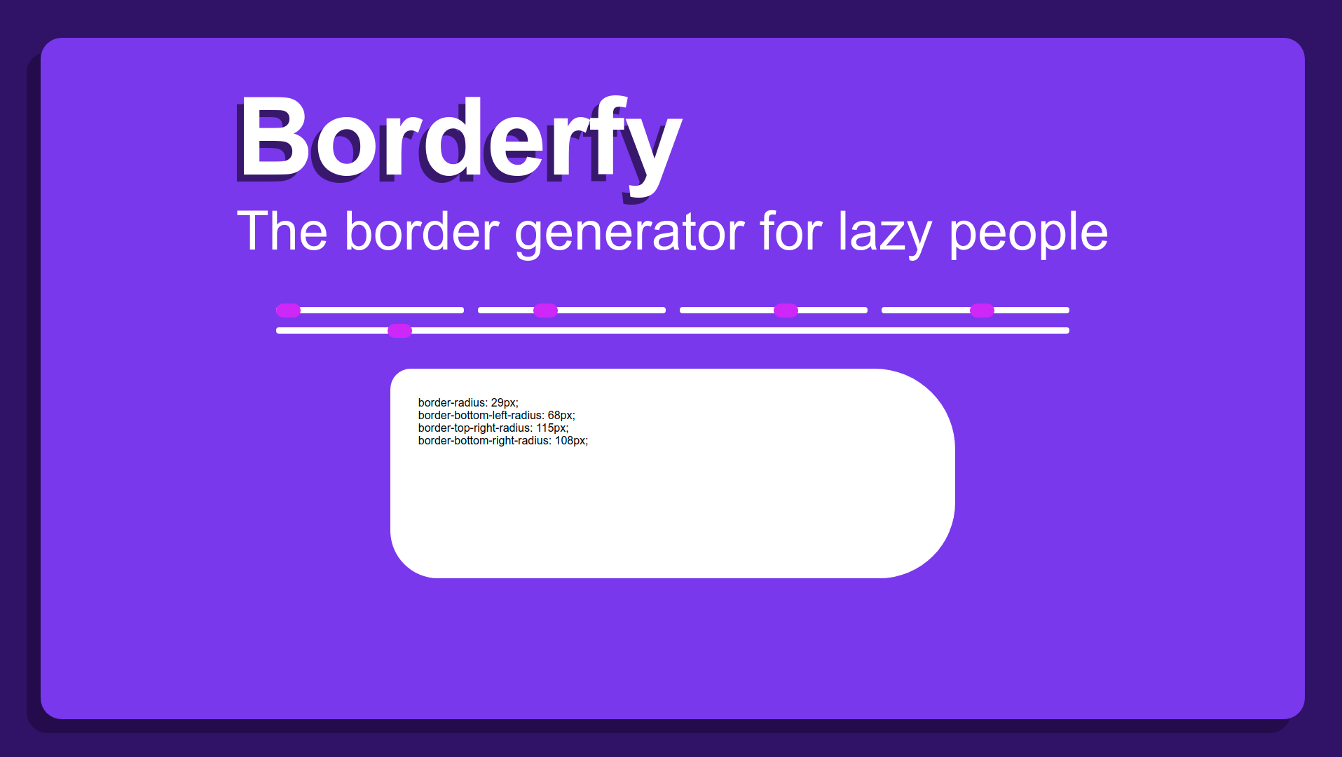 GitHub - mochenski/borderfy: An application to generate CSS border-radius