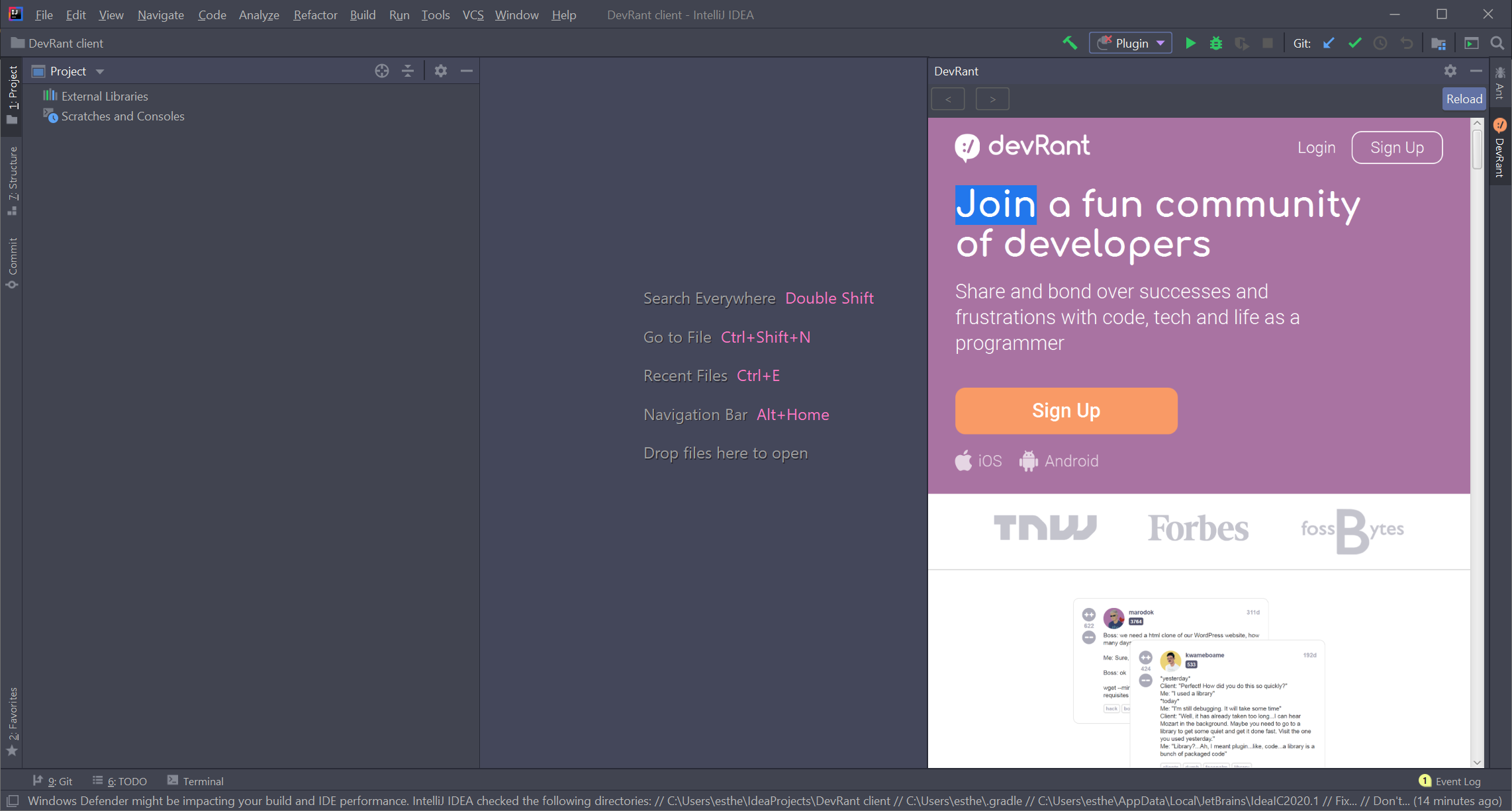 Github Esther Goldberg Devrant Intellij Plugin This Plugin Allows
