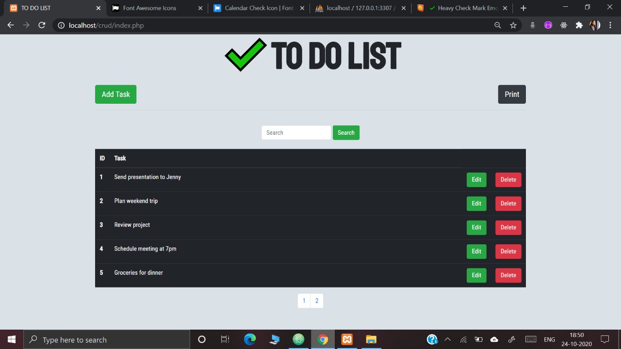 Github Gayathri1462todolist Using Php And Mysql Which Performs Crud Along With Search Operation