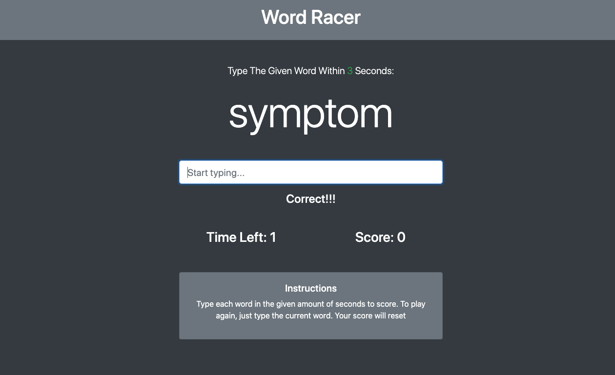 GitHub - rolandoparame/wordracerdemo: Word Racer Demo