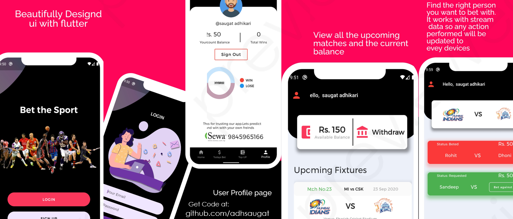 GitHub - saugatadh/BetSport: Challang your friend and support your team ...