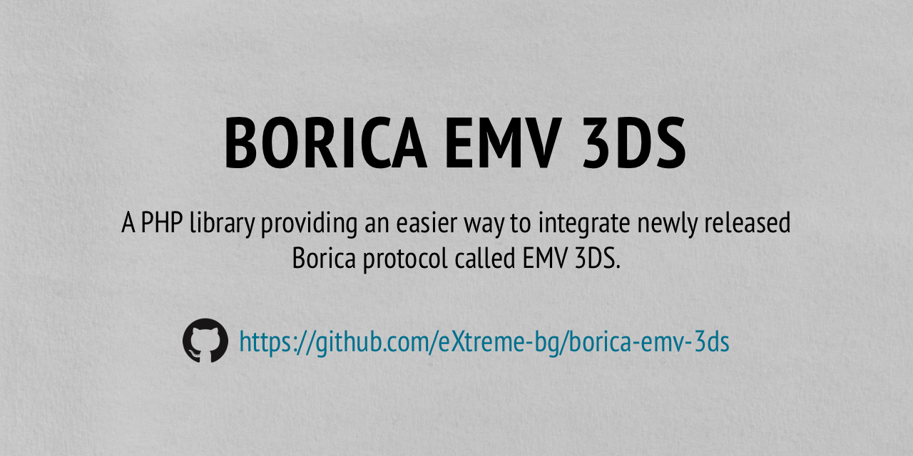 GitHub - eXtreme-bg/borica-emv-3ds: Client library for Borica EMV 3DS