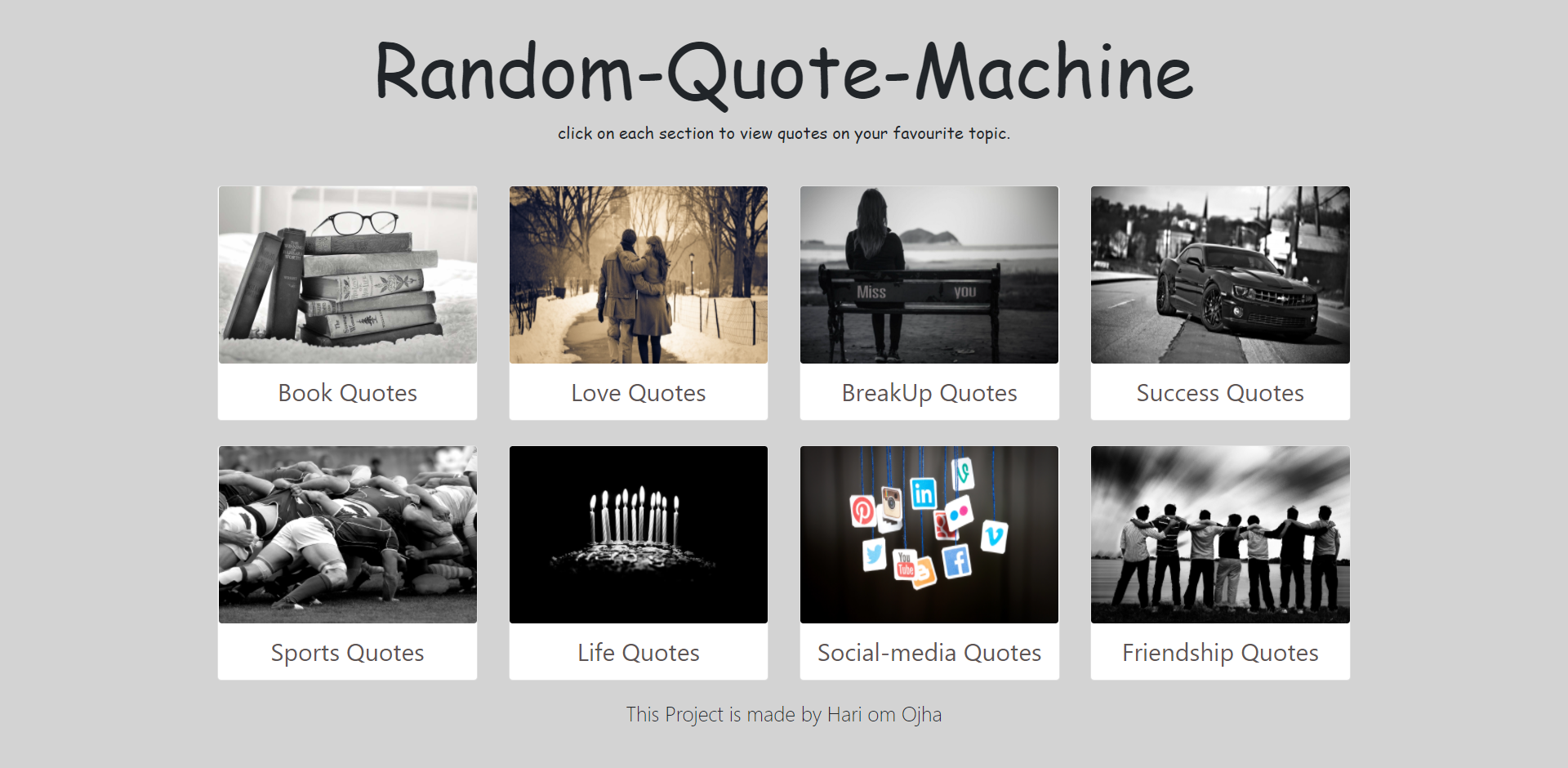 GitHub - hariom-ojha23/random-quote-machine: random-quote-machine