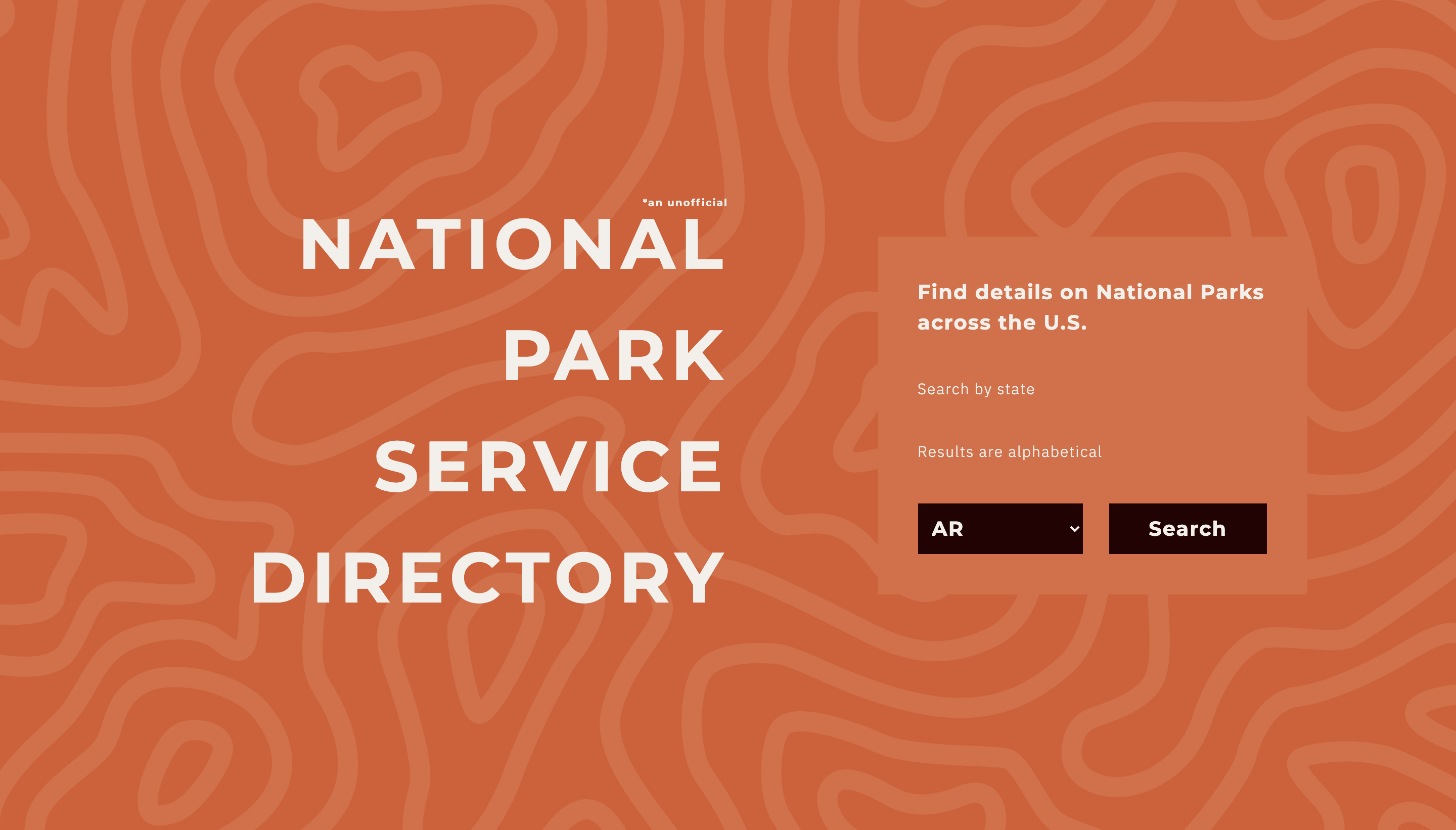 GitHub - ruairiconway/national-parks-directory: National Parks search ...