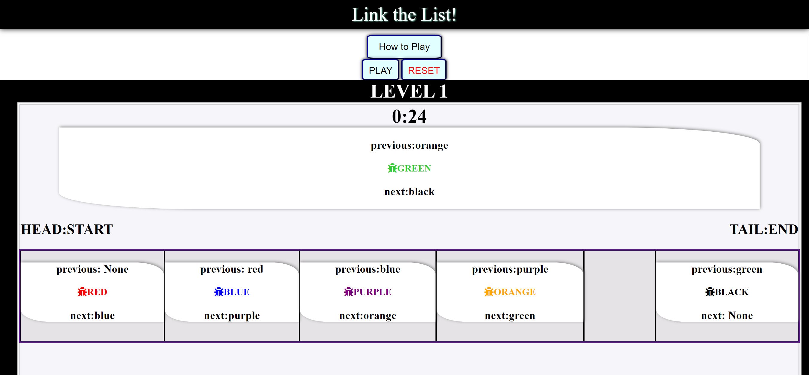 GitHub - nelliesnoodles/LinkedListGAME: A small game to visually learn ...