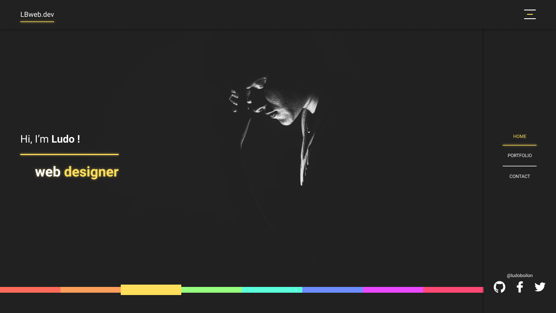 GitHub - ludoboilon/Rainbow-portfolio: Portfolio "Rainbow theme" exemple