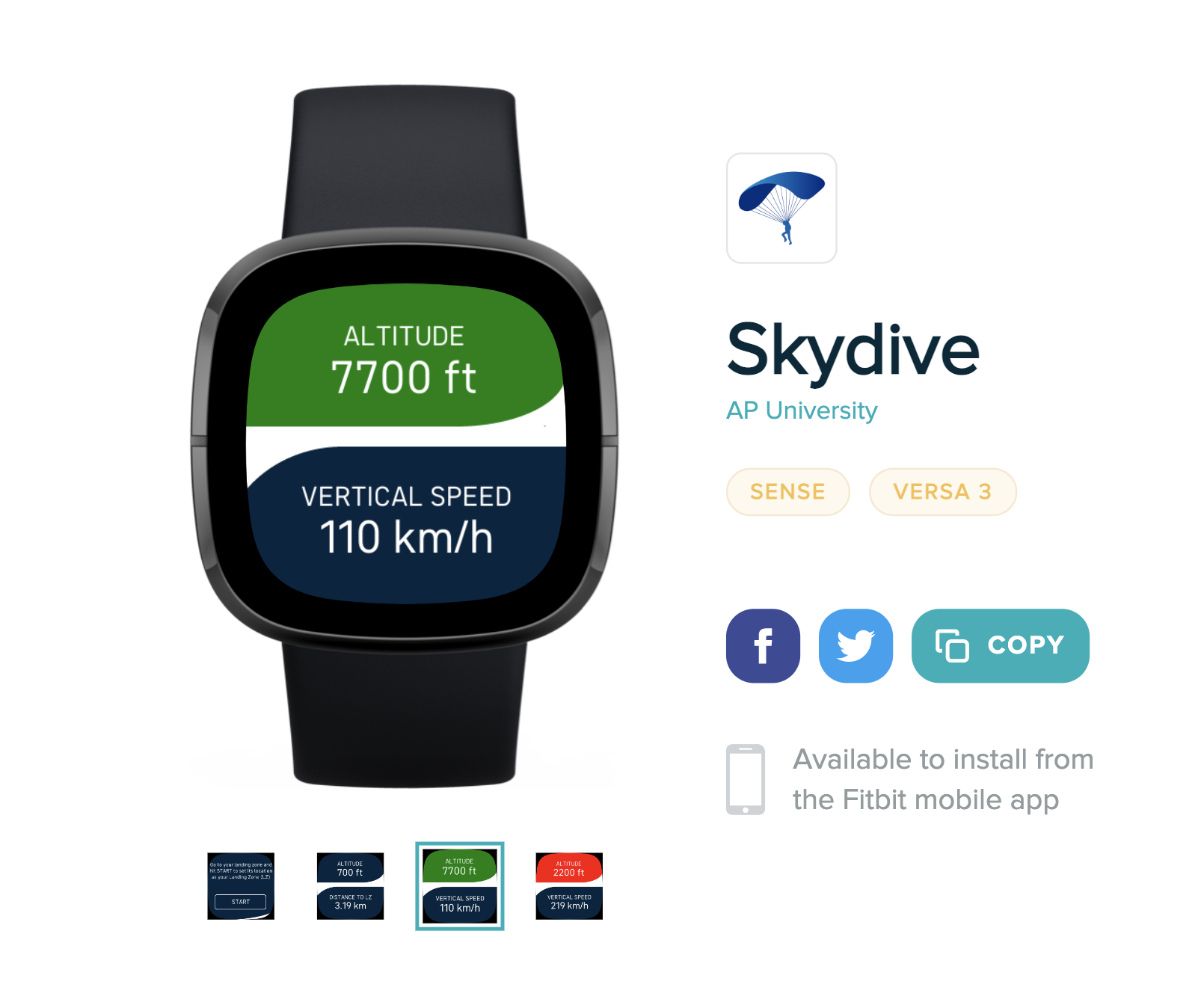 GitHub - siamfarghaly/skydive-fitbit-app: Skydive App for Fitbit