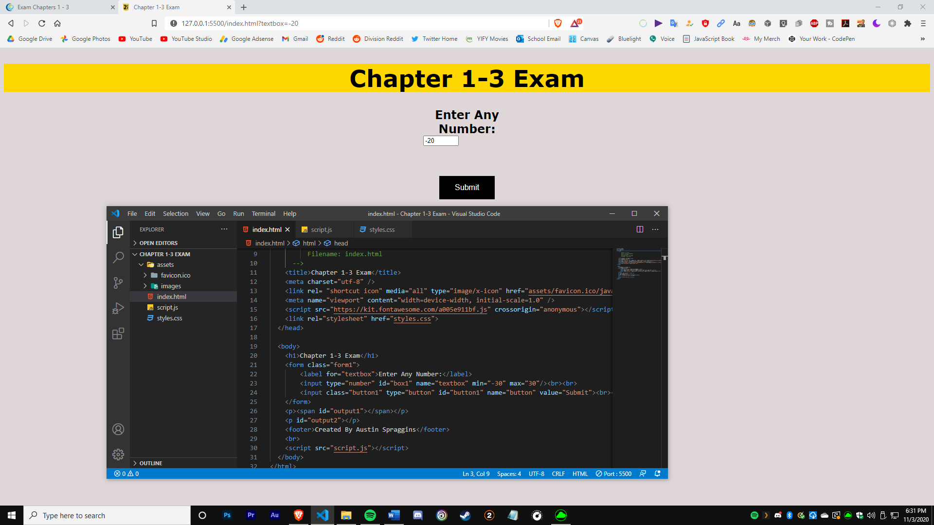 GitHub - spragginsdesigns/IS-40B---Chapter-1-3-Exam: Midterm Exam For IS-40B / Advanced Web Design
