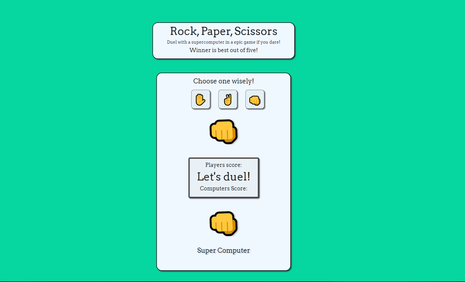 GitHub - miiakivi/rock_paper_scissors: The odin project rock, paper, scissors game