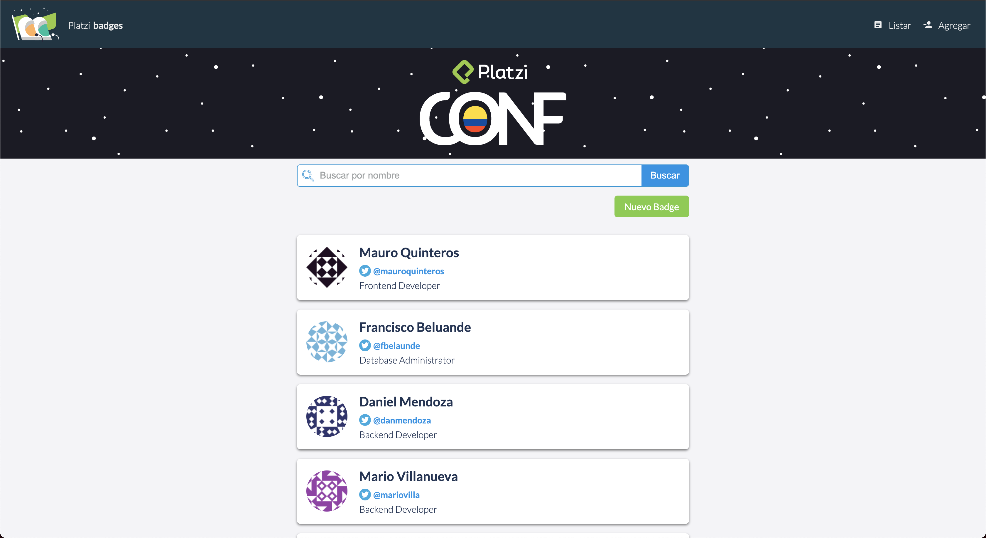 GitHub - mauroquinteros/platzi-badges: 🚀 Platzi Badges website developed in React