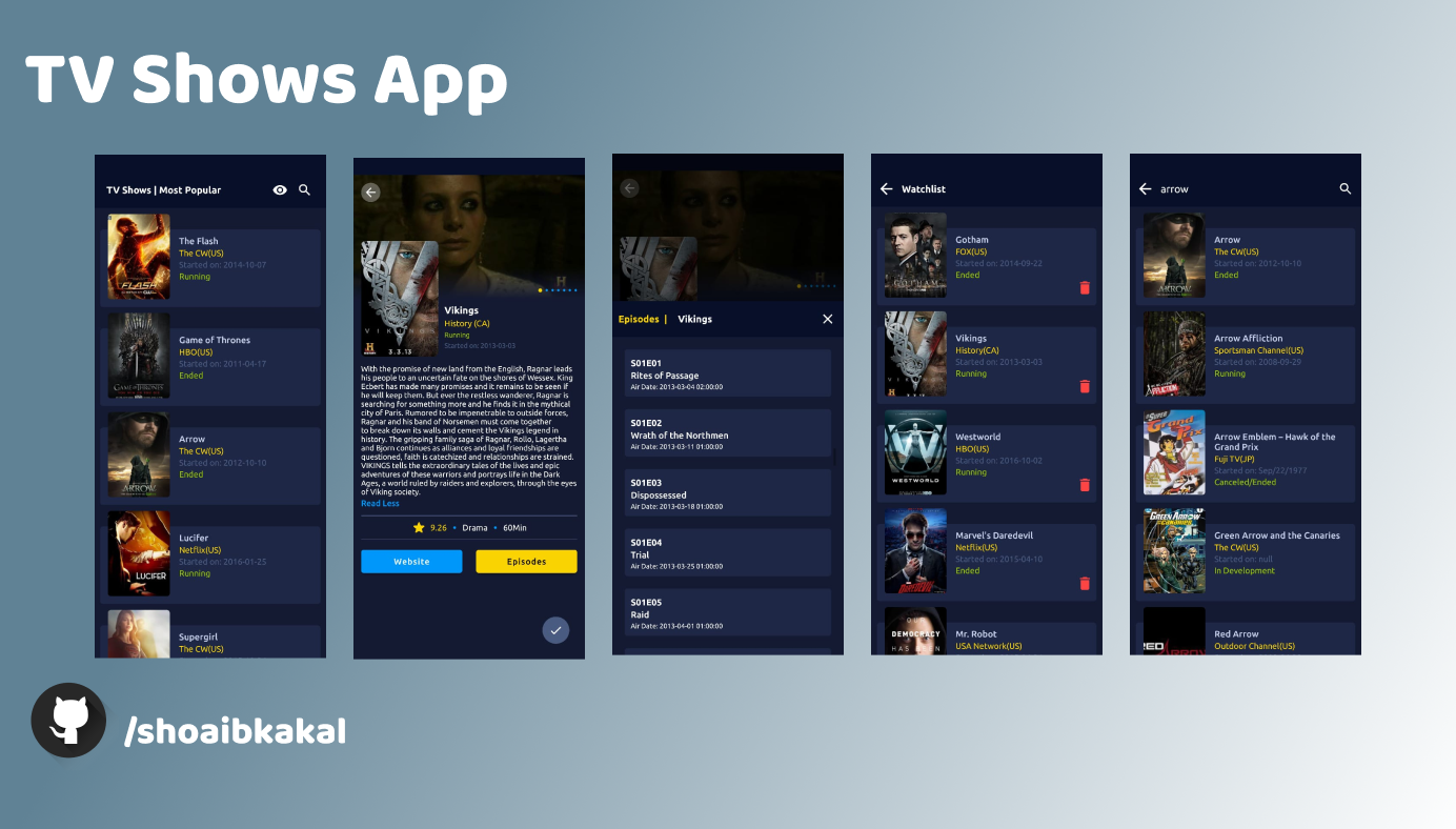 GitHub - ShoaibKakal/TVshows