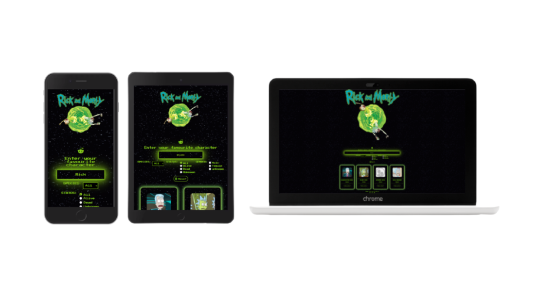 GitHub - anaguerraabaroa/rick-and-morty-character-search: :iphone: :computer: Responsive Rick ...