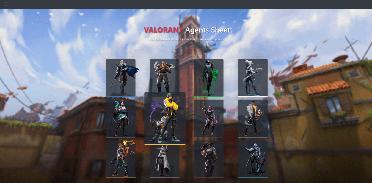 GitHub - jma8774/Valorant-Agents-Website: (11/2020) Use this website to ...