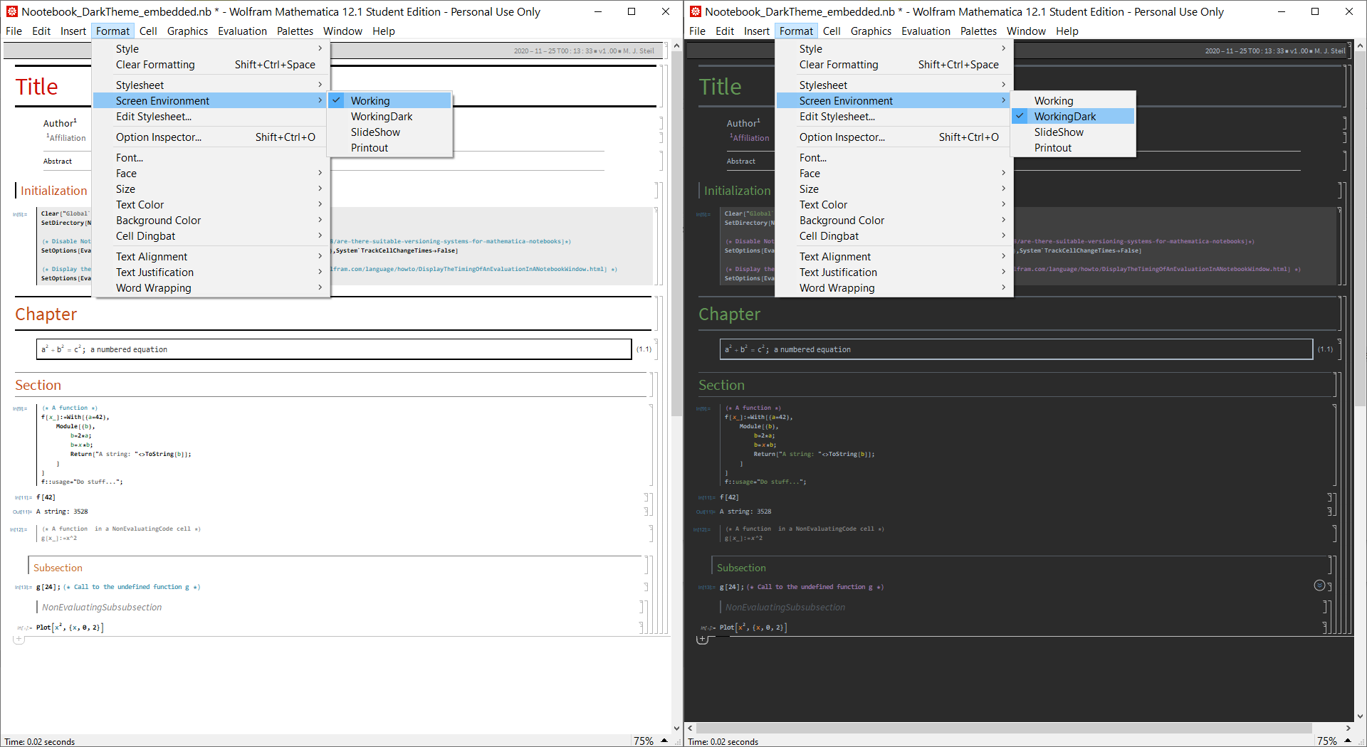 Github Mjsteilmathematica Darktheme Example Notebook And Stylesheet