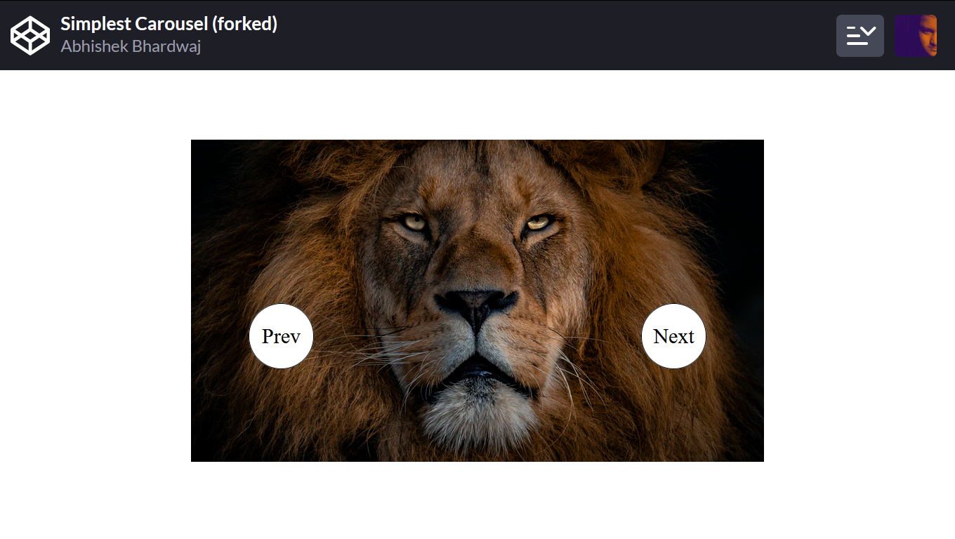 Github Abhiib02simplest Carousal A Simplest Carousal Made With Vanilla Javascript With Prev