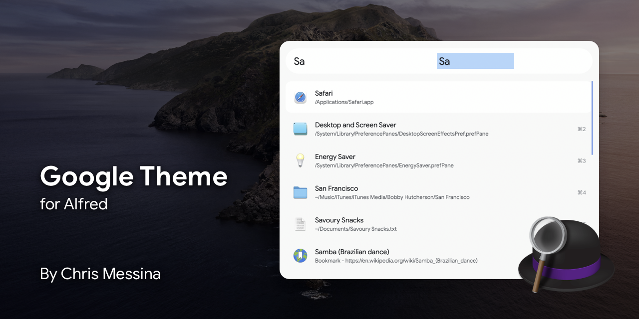 GitHub - chrismessina/alfred-theme-google: Alfred Theme inspired by Google