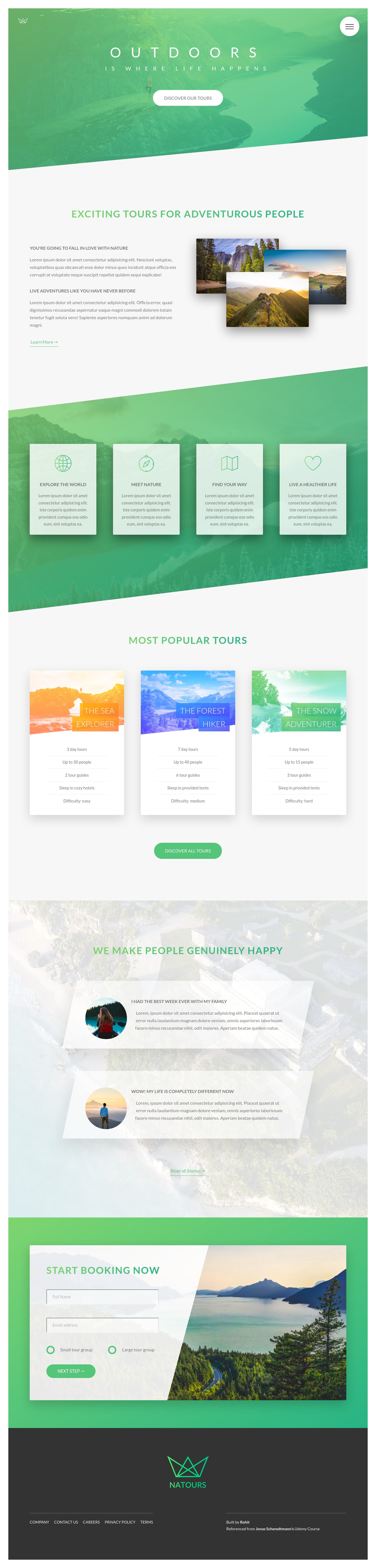 Github Natsudrag9natours Mobile Responsive Webpage Using Html Css And Sass