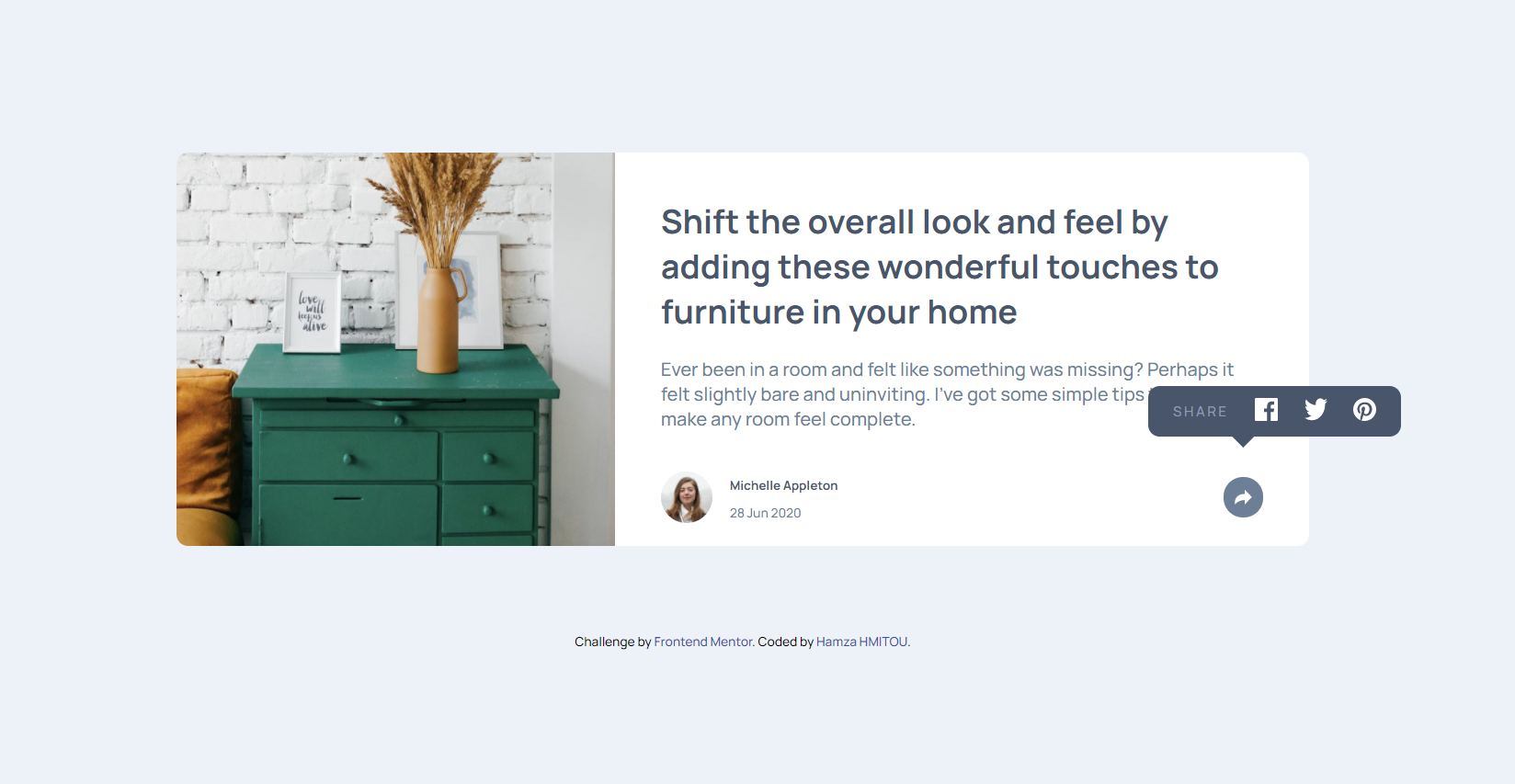 GitHub - hhamza1/fem-article-preview-component: FEM - Article preview component