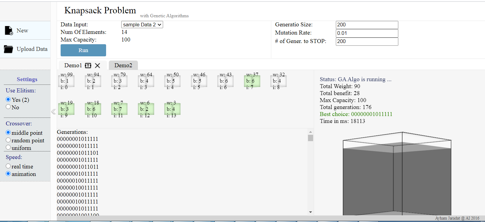 Github Ayhamjaradatknapsackproblem Javascript Implementation To Solve Knapsack Problem Using