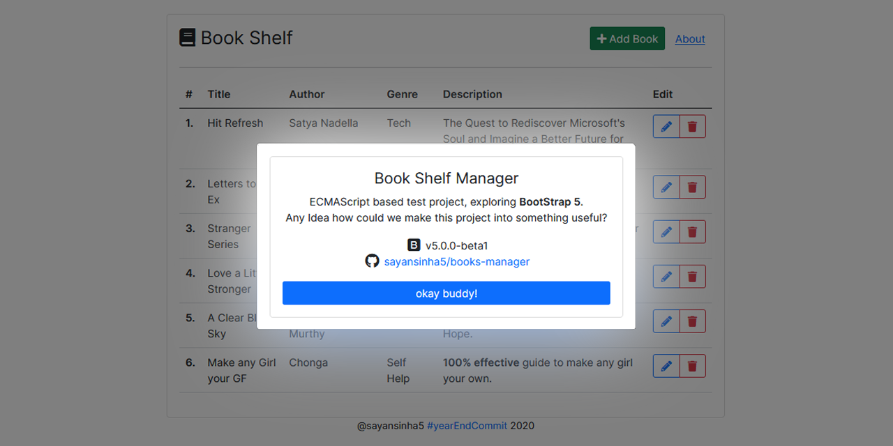 GitHub - sayansinha5/book-shelf-manager: ECMAScript based Test Project ...