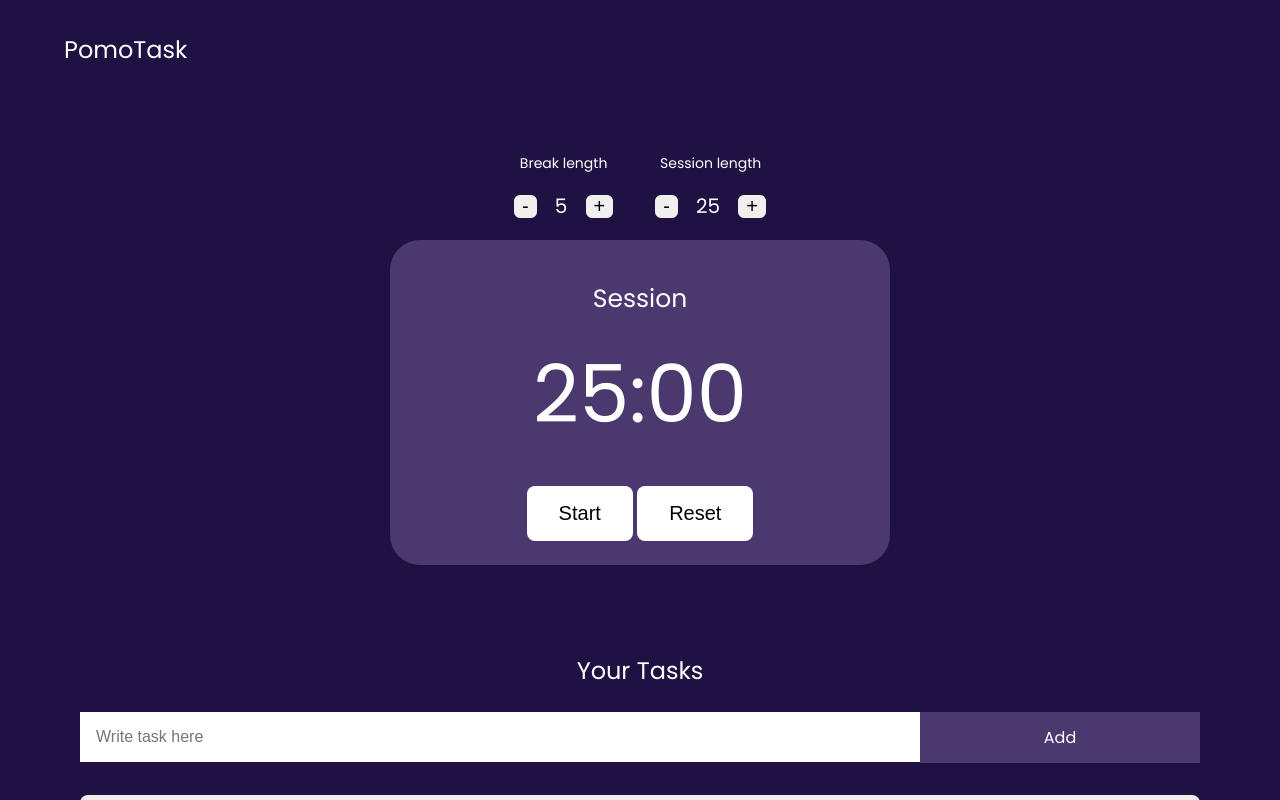 GitHub - wildan-hidayatullah/pomotask-app: Pomodoro Timer and To Do ...