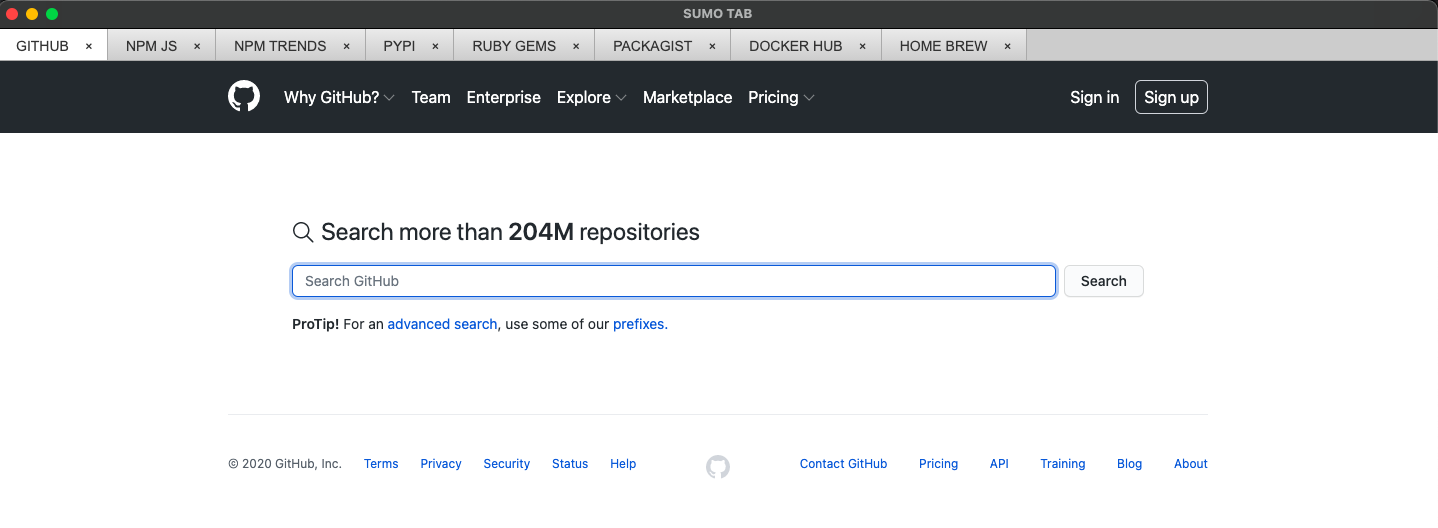 GitHub - sanmak/sumo-tab: Electron app for package managers