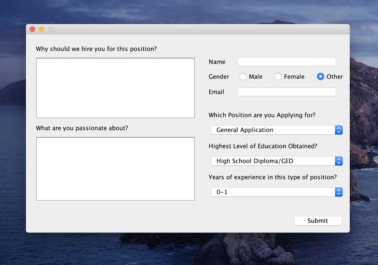 GitHub - brendanartley/human_resources_java_project: Job application ...