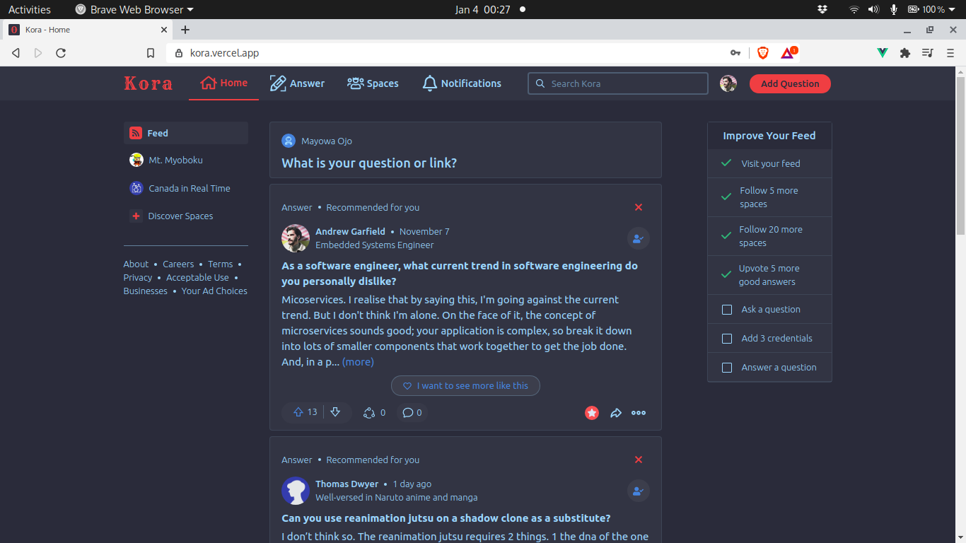 GitHub - Mayowa-Ojo/kora-client: Client repository for kora (a full-stack clone of the Quora web ...