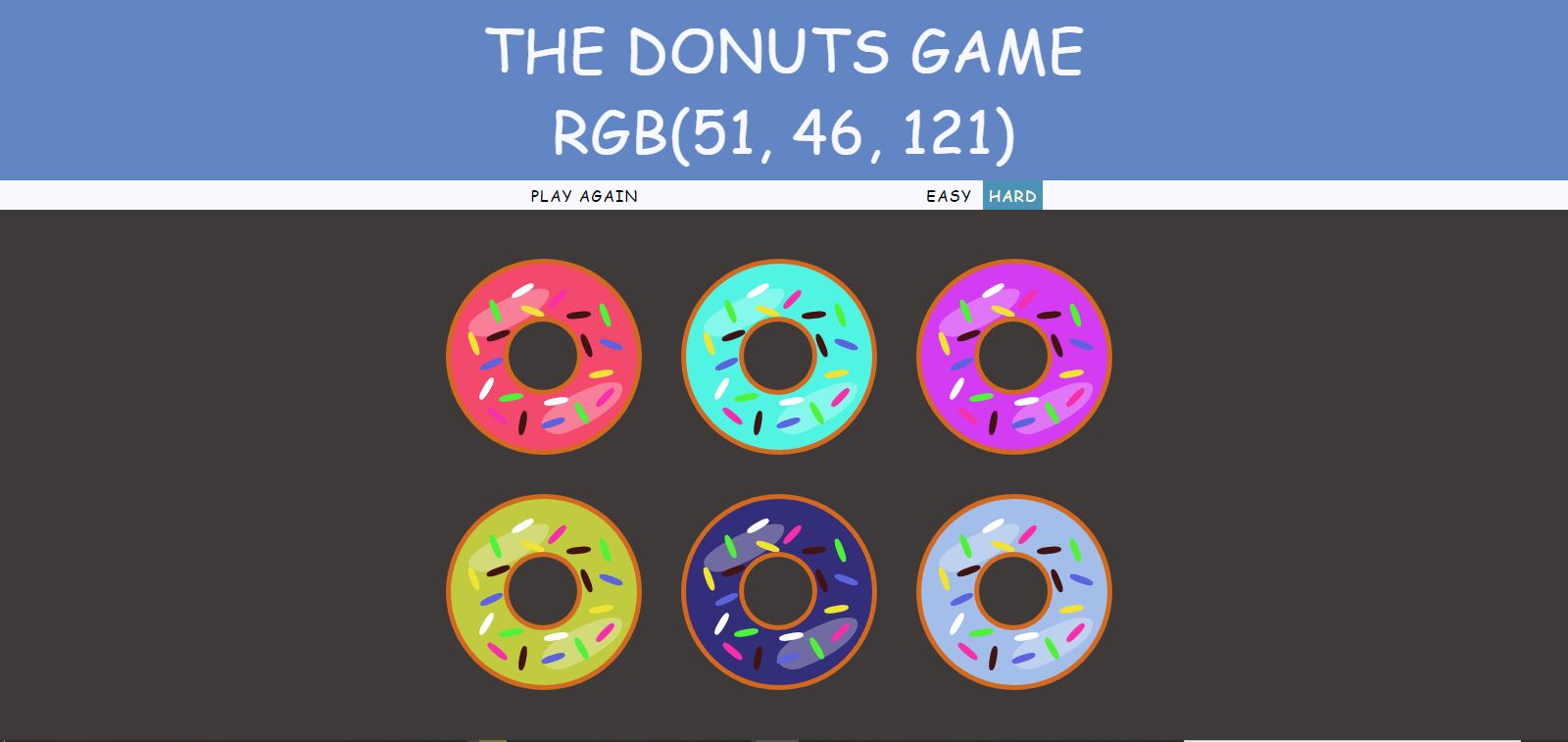 GitHub - ShaniDLP/The-Donut-Game: Pick the donut that matches the RGB above- (Jul 2020)