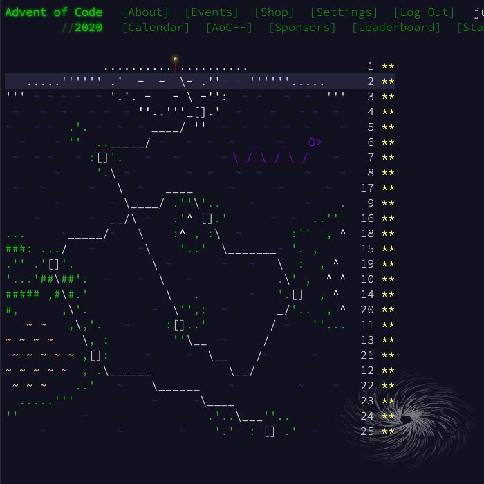 GitHub - julesdehon/AdventOfCode2020: My Solutions to all advent of code 2020 days