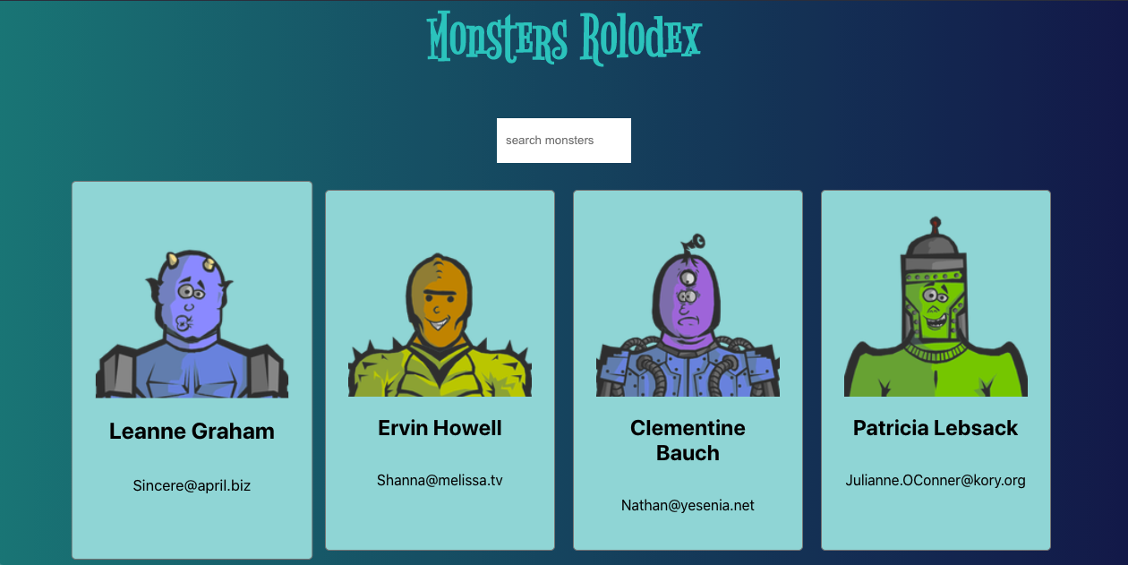 GitHub - veeteeran/monsters-rolodex