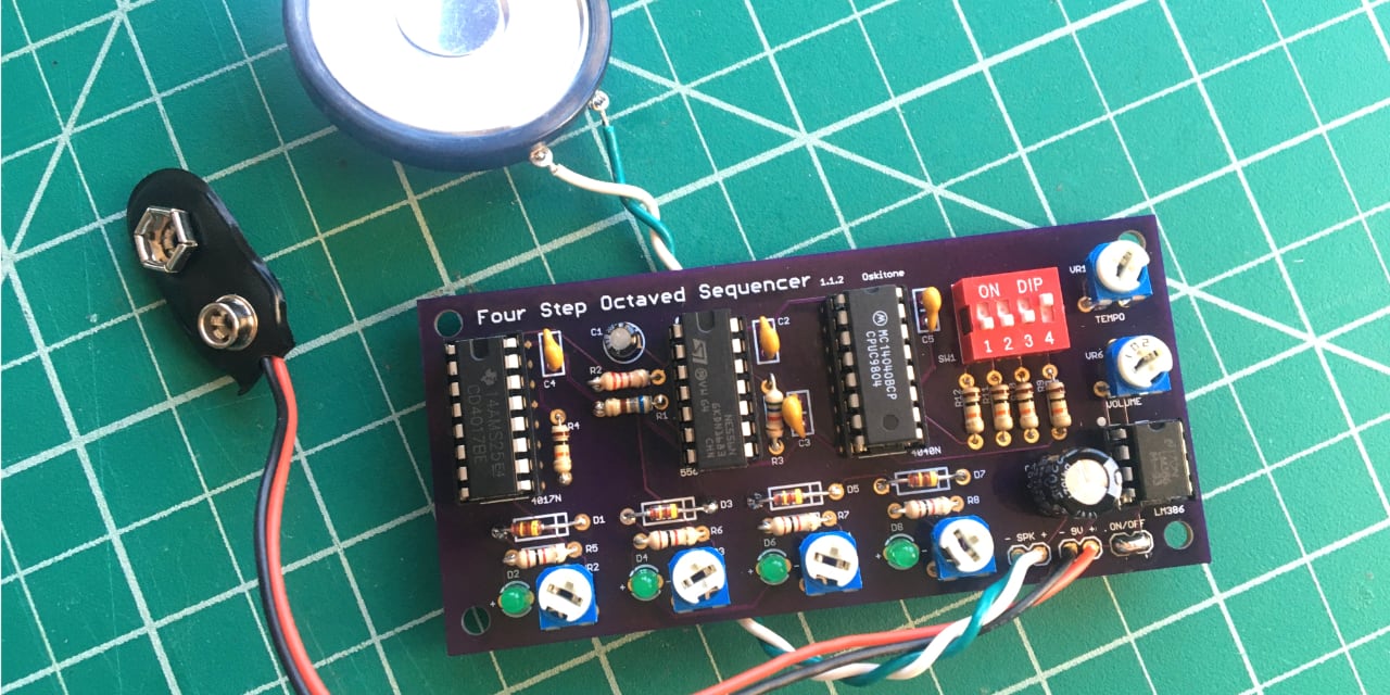 GitHub - oskitone/four-step-octaved-sequencer: Noise toy