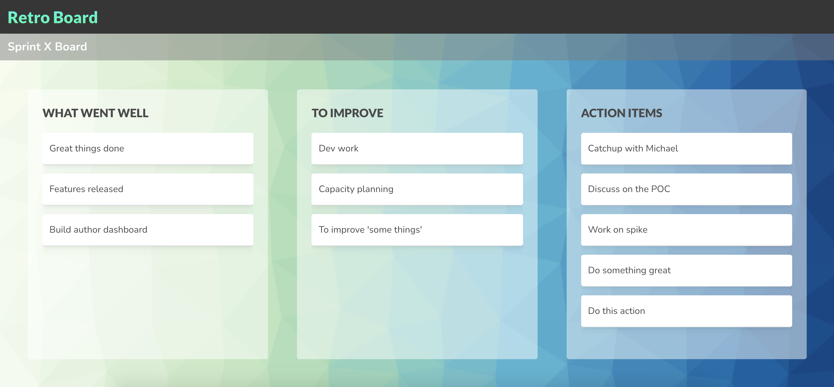 GitHub - amylokh/retro-board: A Sprint Retro board developed in Angular