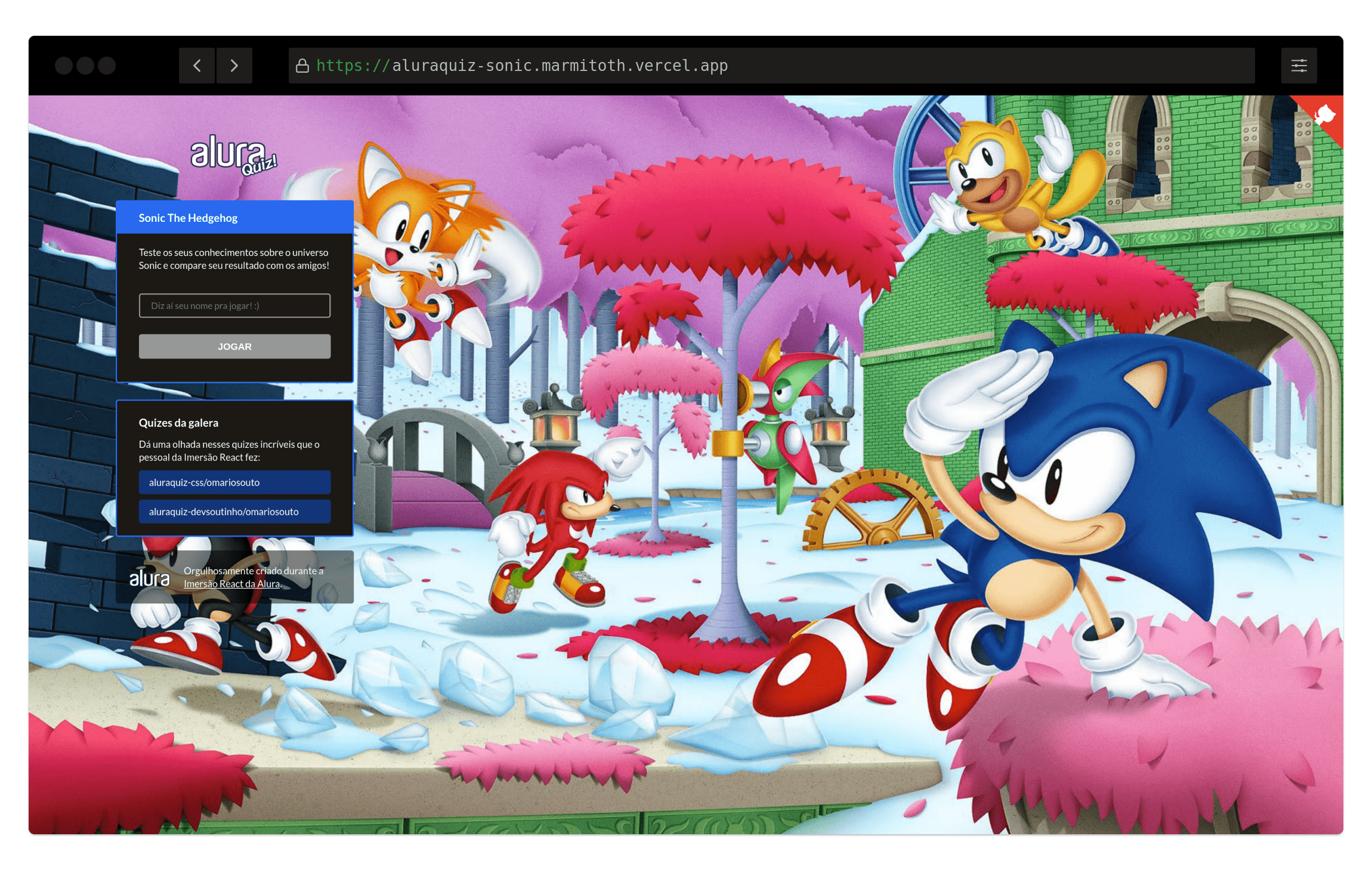 GitHub - marmitoTH/aluraquiz-sonic: Project developed during the ...