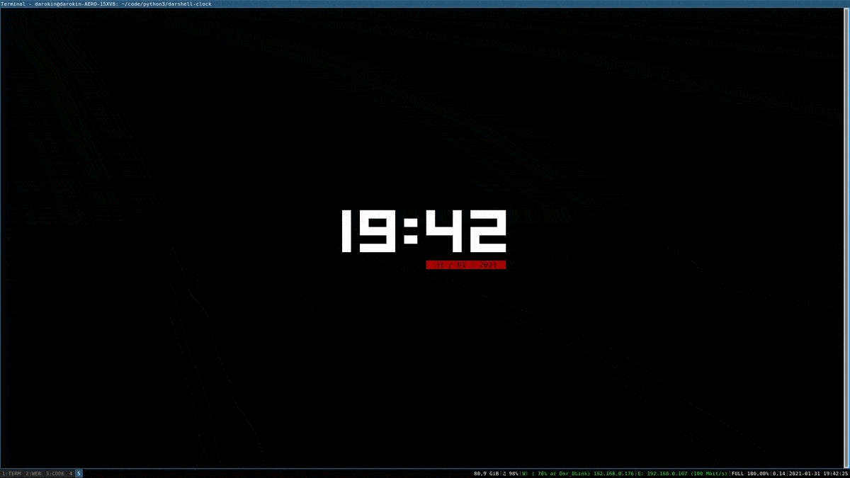 Github Darokindarshell Clock Minimalist Digital Clock Ascii Terminal 