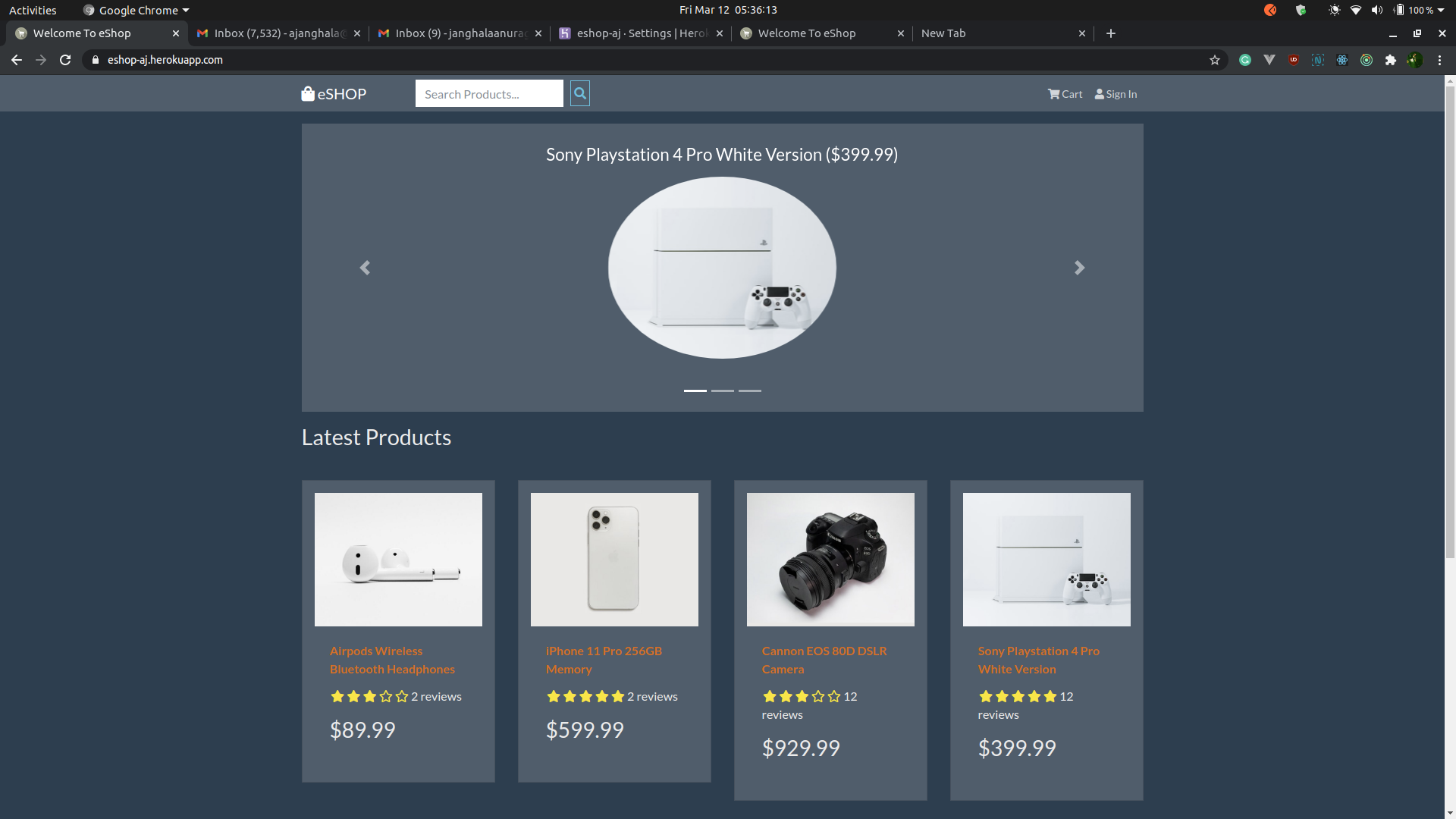 GitHub - anuragjanghala/eSHOP