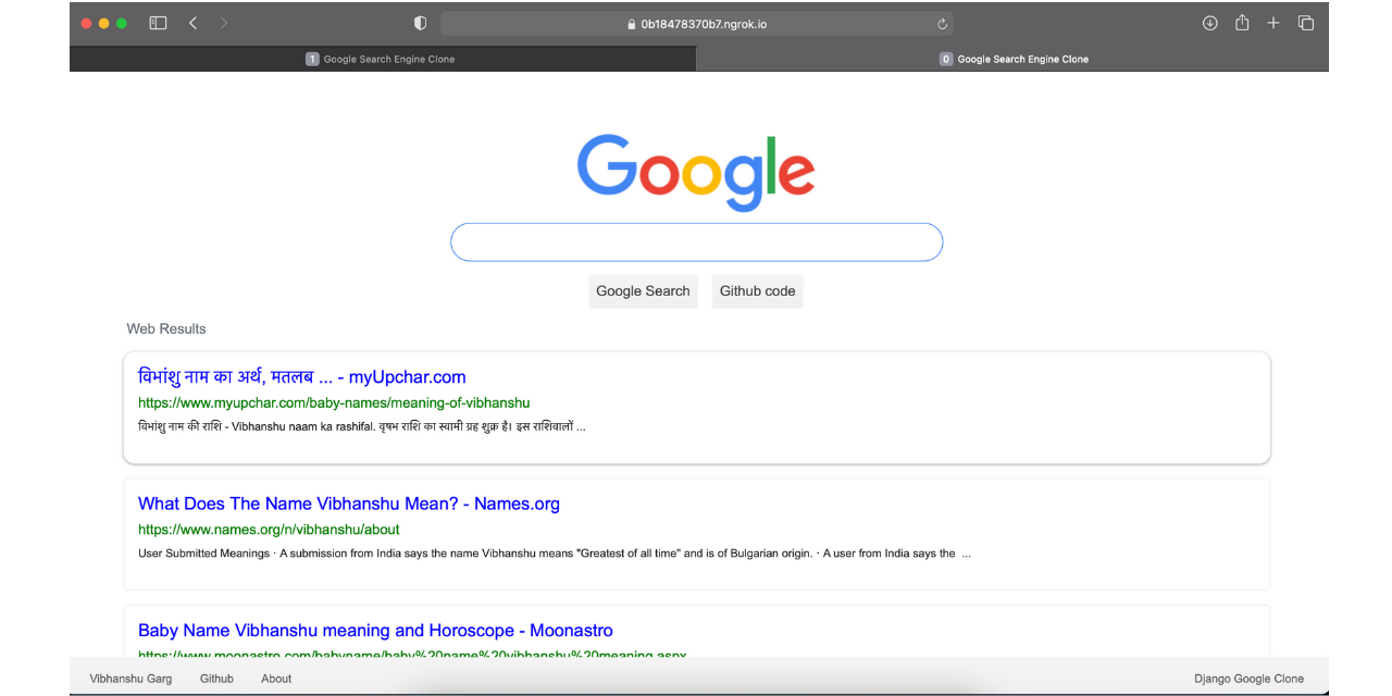 GitHub - vibhanshu2001/google-clone-django: [Fully Working] This is a ...