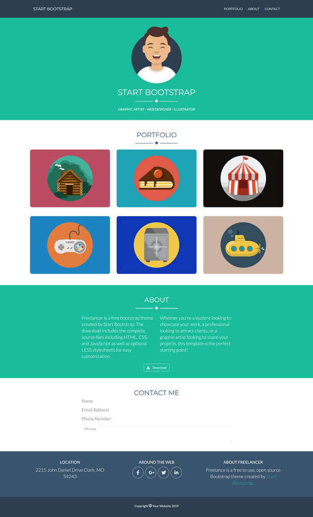 GitHub - mikpi86/html-css-bootstrap-freelancer: Replica del one page ...