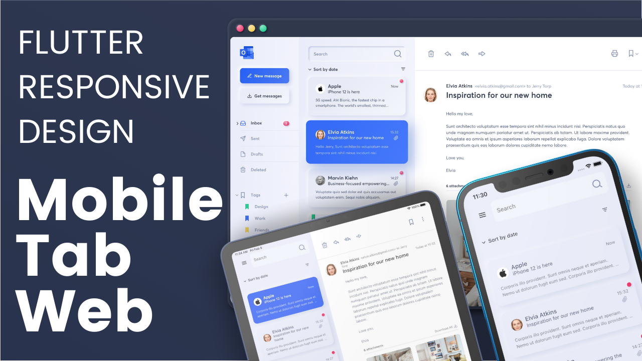 Flutter responsive email ui Mobile Tablet and Web From Abuanwar072 