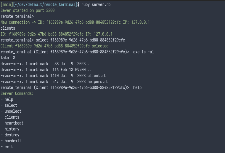 GitHub - mark-ruddy/remote_terminal: TCP Server for managing remote systems