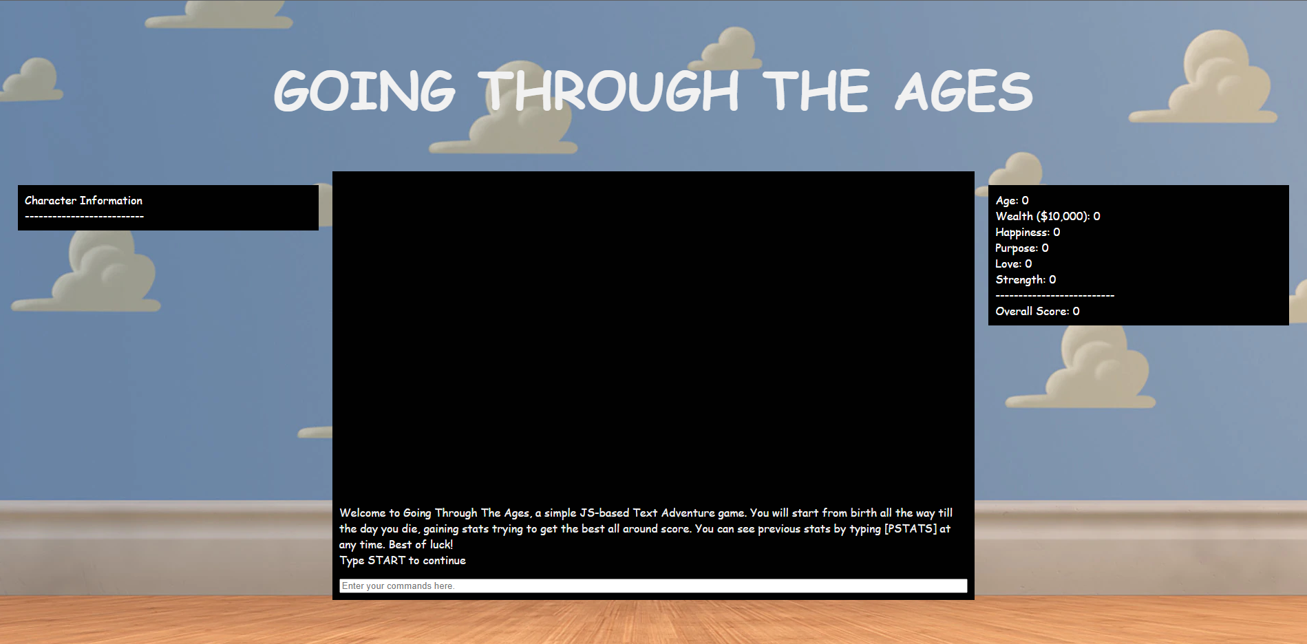 GitHub - FreddieBanfield/GoingThroughTheAges: Text Base adventure Game