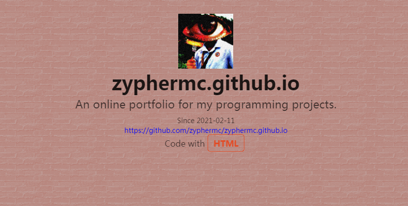 Github Zyphermc Zyphermc Github Io An Online Portfolio For My