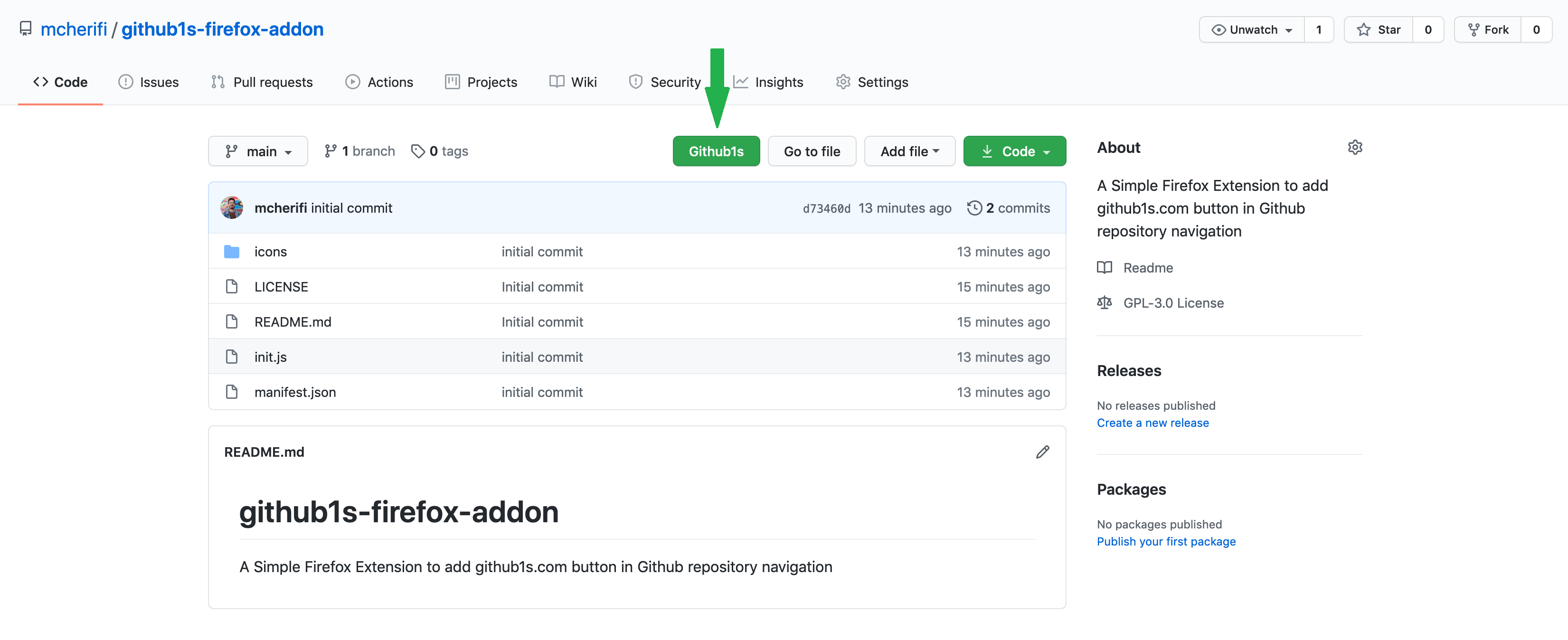 GitHub - mcherifi/github1s-firefox-addon: A Simple Firefox Extension to ...