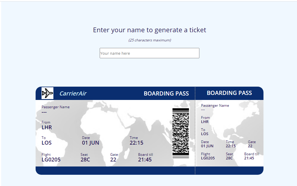 GitHub - lagesh/plane-ticket: Generate your plane ticket by inputting ...
