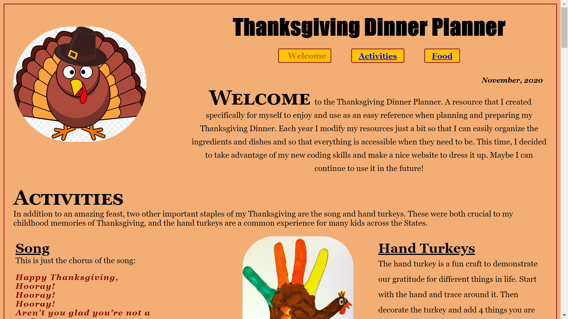 GitHub - Merylschoice22/Thanksgiving-Dinner-Planner: Simple webpage ...